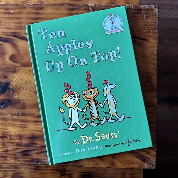 Vintage | Toys | Vintage 989 Dr Seuss Ten Apples Up On Top Hardcover ...